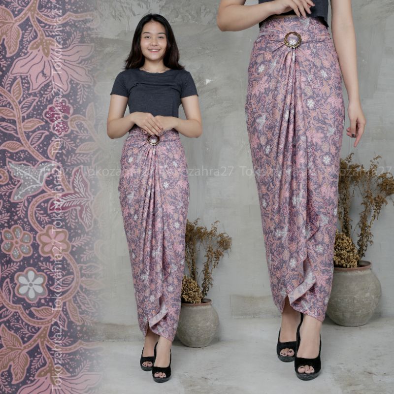 Jual Rok Bawahan Kebaya Rok Lilit Motif Daun Lebar Rok Kondangan Batik ...