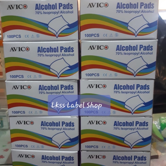 Jual Alkohol Pads Avico / 70% Isopropyl Alcohol isi 100pcs | Shopee Indonesia