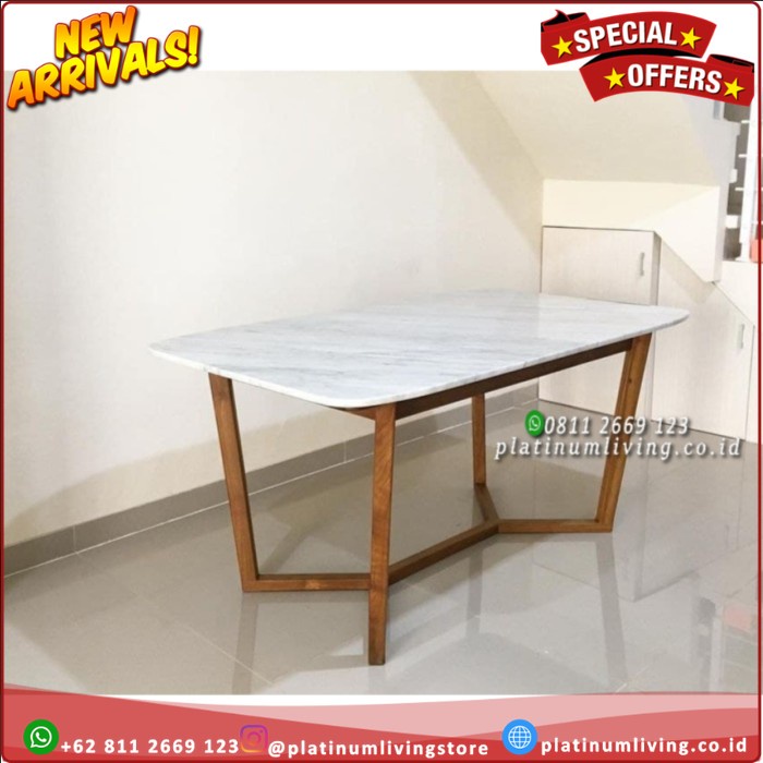 Jual Meja Makan Marmer Putih Import 160x80 Meja Makan Marmer ...