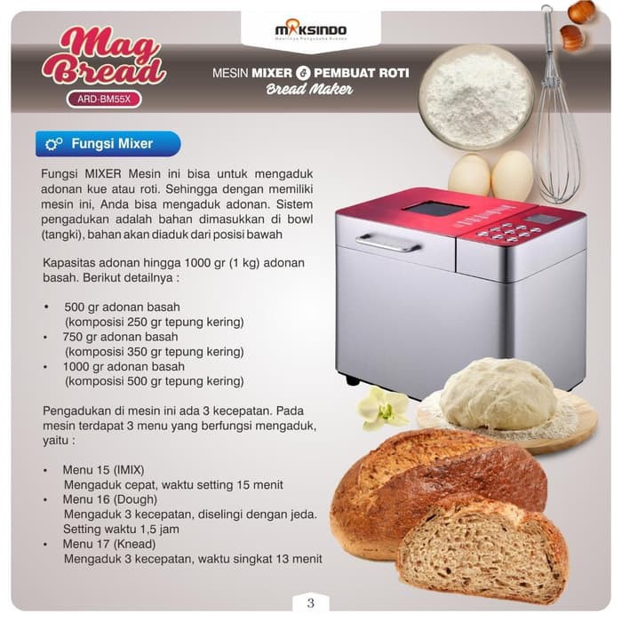 Jual Pembuat Roti Bread Maker ARD-BM55X J1 | Shopee Indonesia