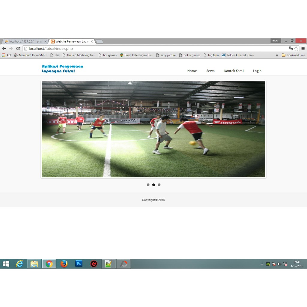 Jual Aplikasi Penyewaan Lapangan Futsal Berbasis Web dan PHP MySql | Shopee Indonesia