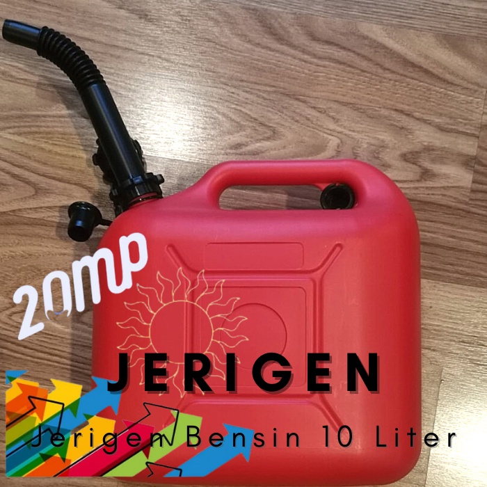 Jual Jerigen Bensin Plastik HDPE 10LTR GASOLINE TANK PLASTIC 10L RED ...