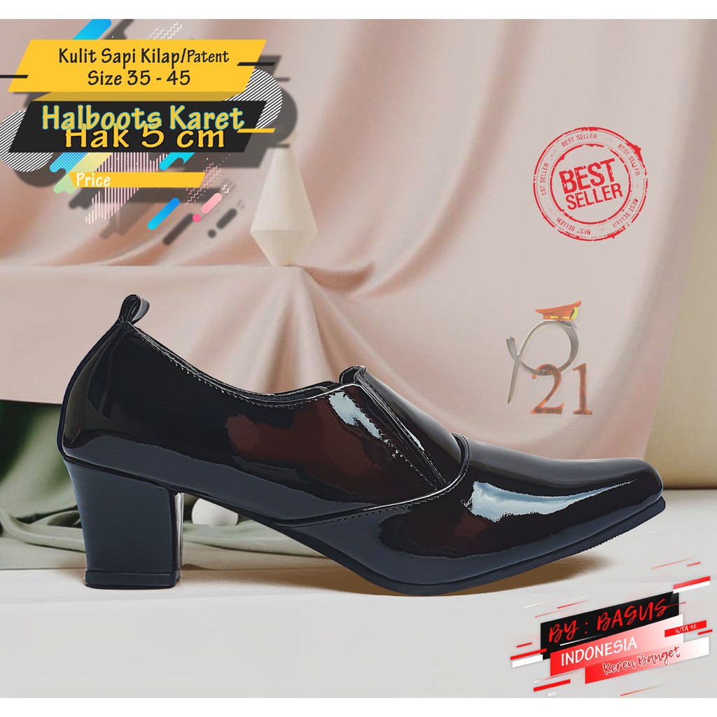 Jual SEPATU WANITA SEPATU PDH SEPATU POLWAN HALFBOOTH MERK P21 | Shopee ...