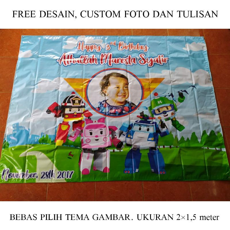 Jual Banner ultah/Backdrop ulang tahun anak/Banner ulang tahun anak ...