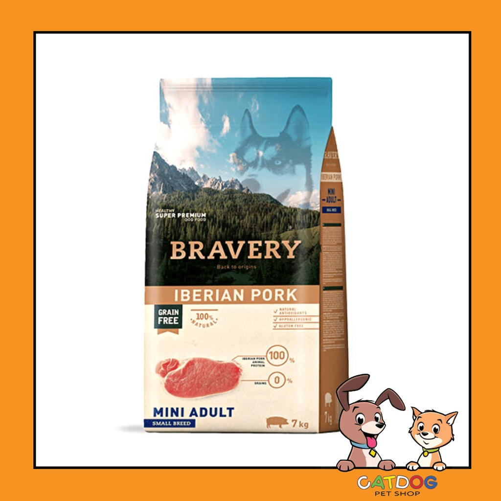 Jual Bravery Dog Mini/Small Breeds Adult Iberian Pork 7kg | Shopee ...