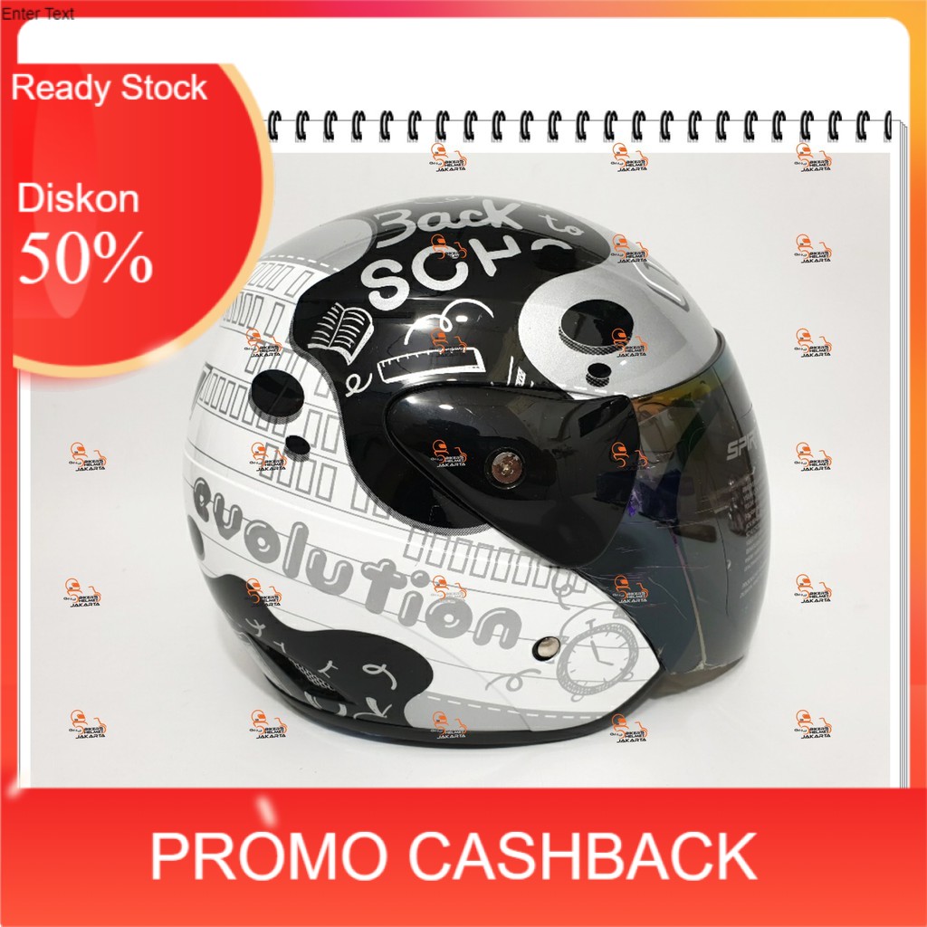 Jual HELM HELEM KOREA EVO NOTE BTS BLACK GREY HALF FACE IJIN SNI RESMI ...