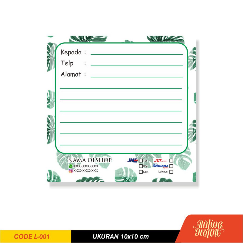 Jual cetak dan desain sticker stiker label pengiriman olshop custom ...