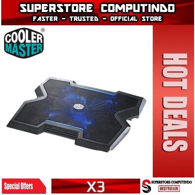 Jual Cooler Master Notepal X3 Silent Fan Laptop Cooling Pad | Shopee ...