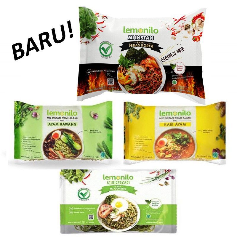 Jual LEMONILO MIE INSTAN SEHAT ( AYAM BAWANG / KUAH KARI AYAM / PEDAS ...