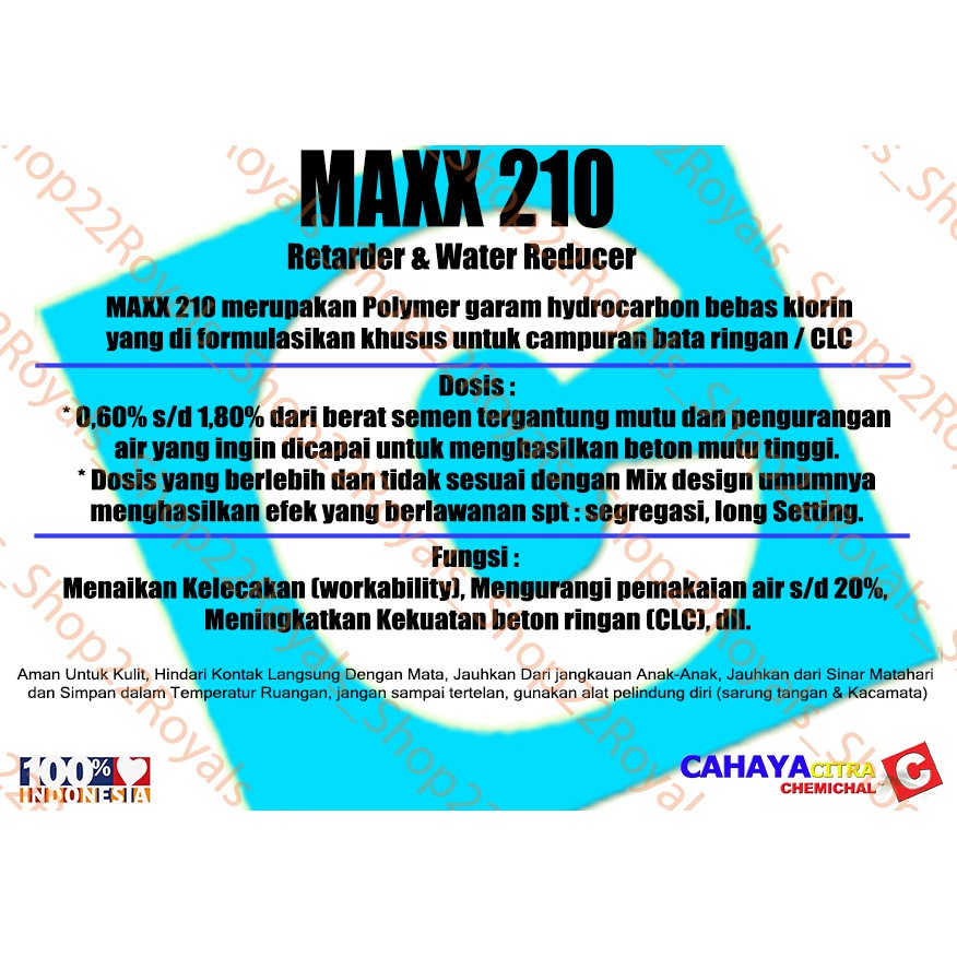 Jual Maxx 210 retarder 5 liter Pengeras Beton Pengeras Semen Obat Cor ...