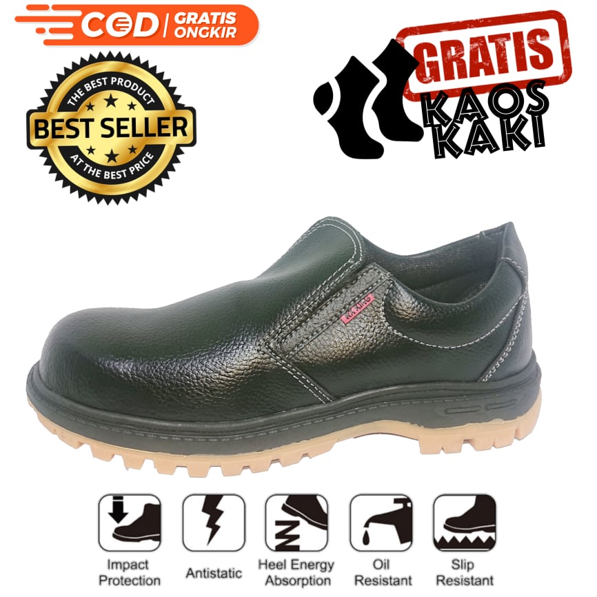 Jual SEPATU SAFETY SEPTI KING KICKERS GREGOR CATERPILLAR KULIT PU ...