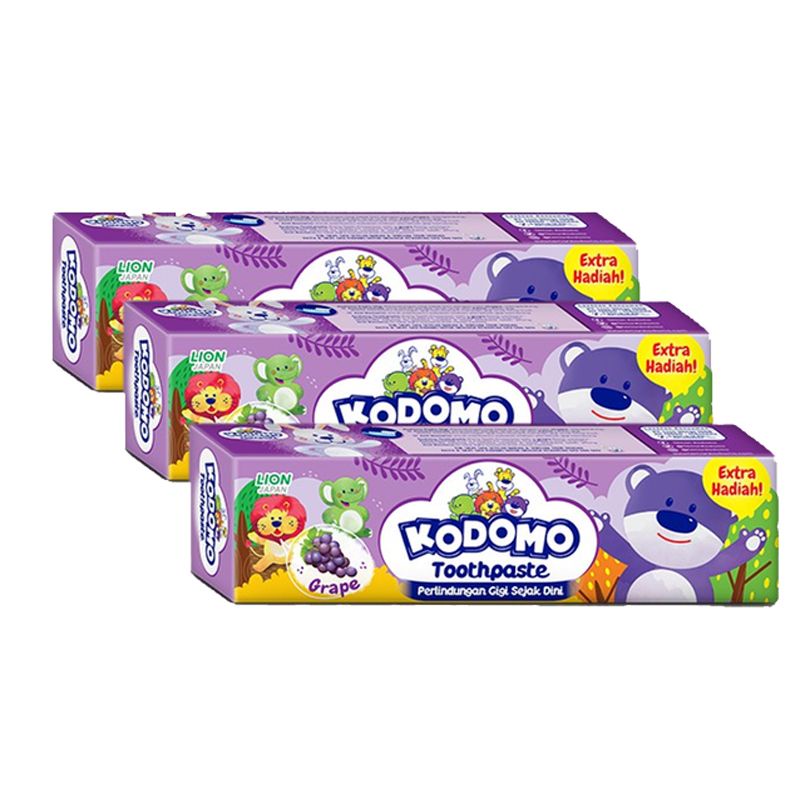 Jual Kodomo toothpaste grape pasta gigi anak 3x45g | Shopee Indonesia