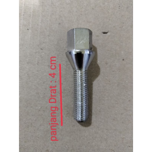 Jual Baut Roda Mercedes BMW Panjang 70 mm 12X1.5 Chrome harga Satuan ...
