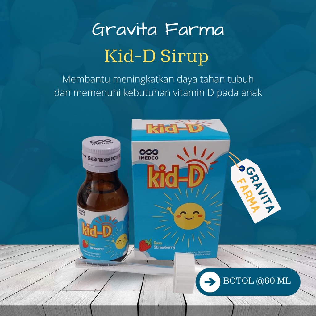 Jual Kid-D Syrup 60 ml Vitamin D3 400 IU untuk anak | Shopee Indonesia