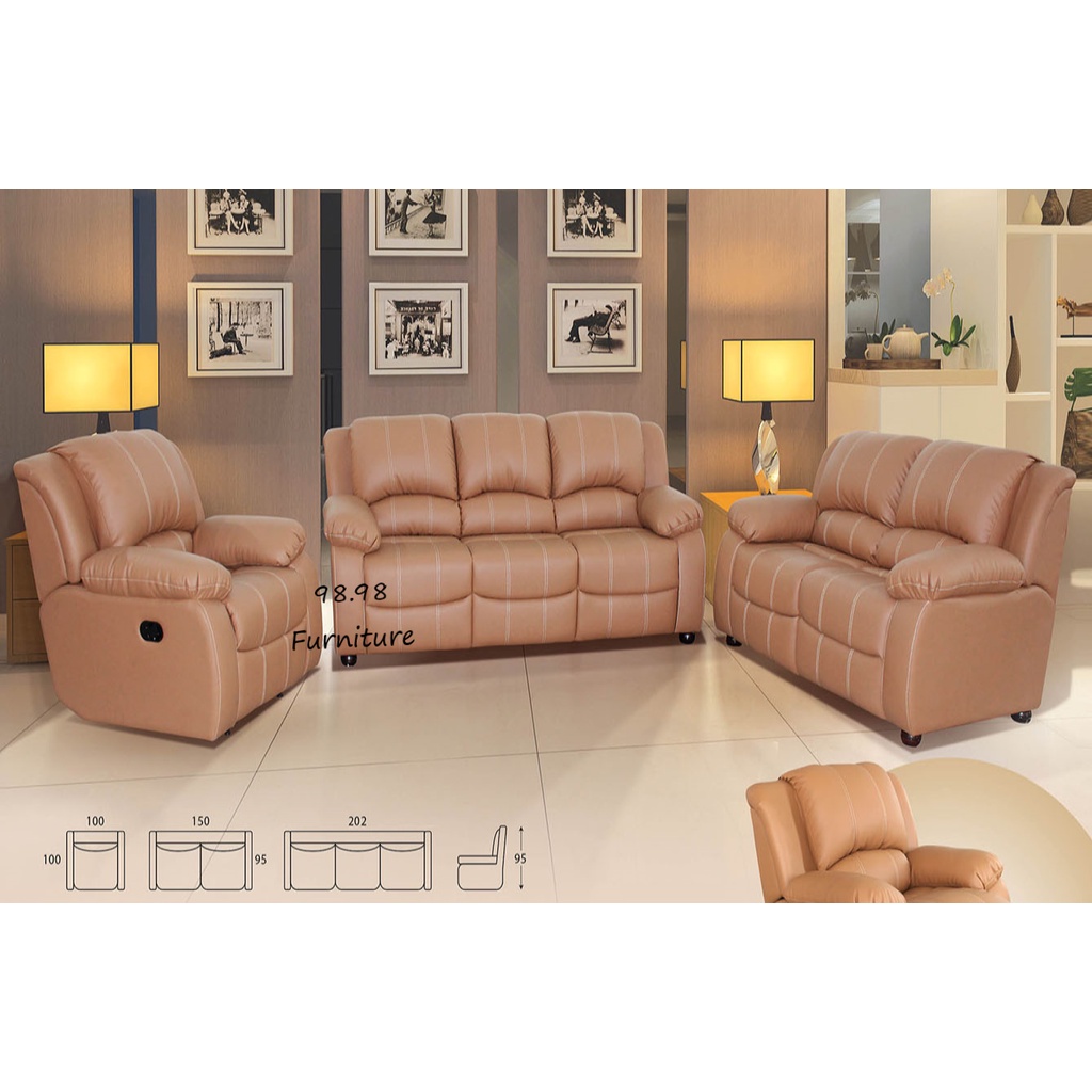 Jual TITOV Sofa Reclainer 321 - Sofa Tamu Kulit 321 Reclainer Monte Carlo - Sofa Santai ...