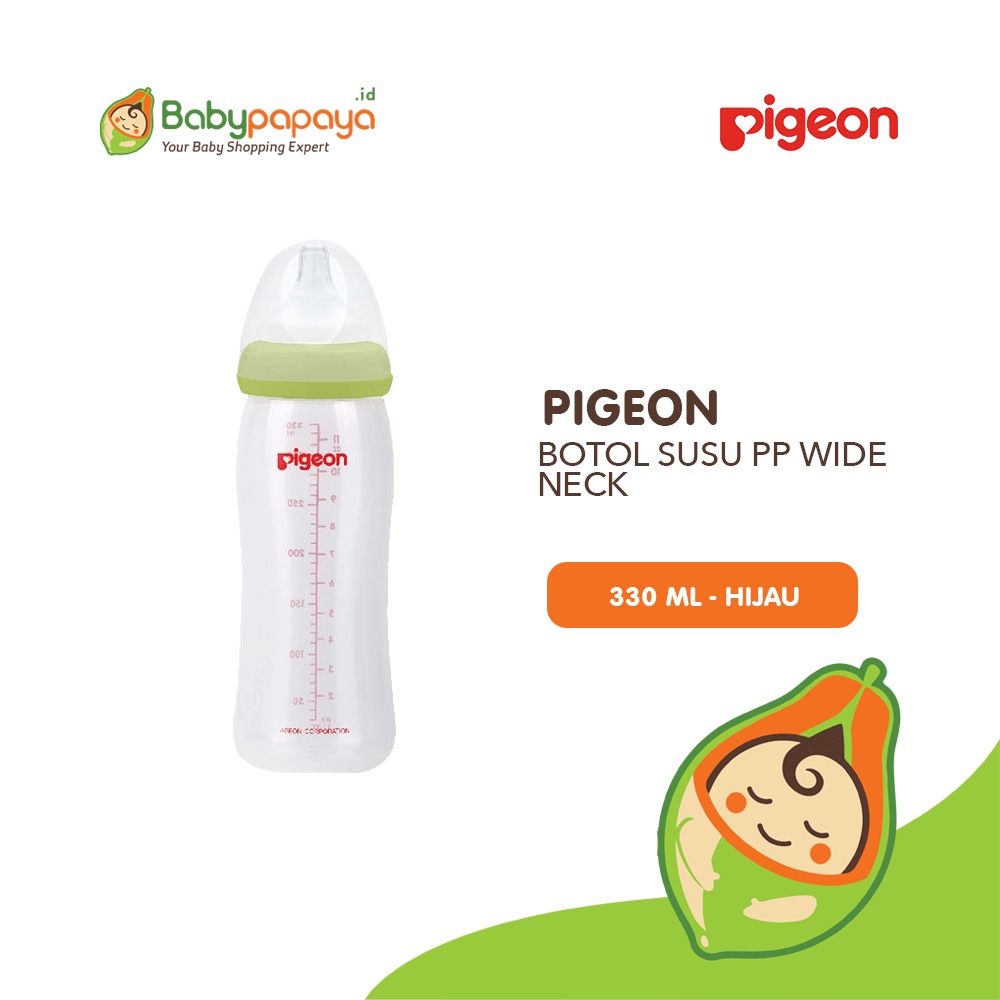Jual PIGEON Botol Susu PP Wide Neck 330Ml - Green | Shopee Indonesia