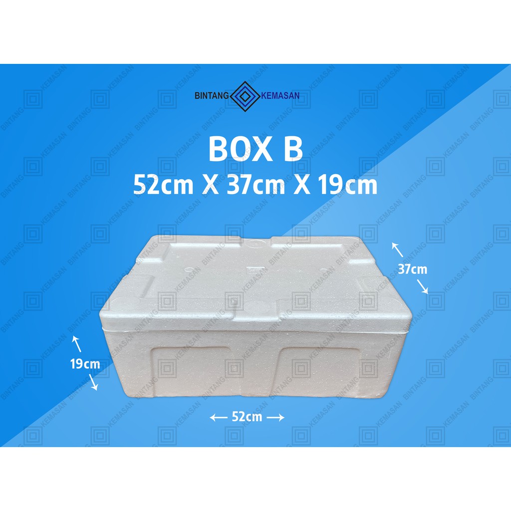 Jual Box Styrofoam GG PENDEK 52 x 37 x 19cm Box Ikan/Box Foam/Box ...