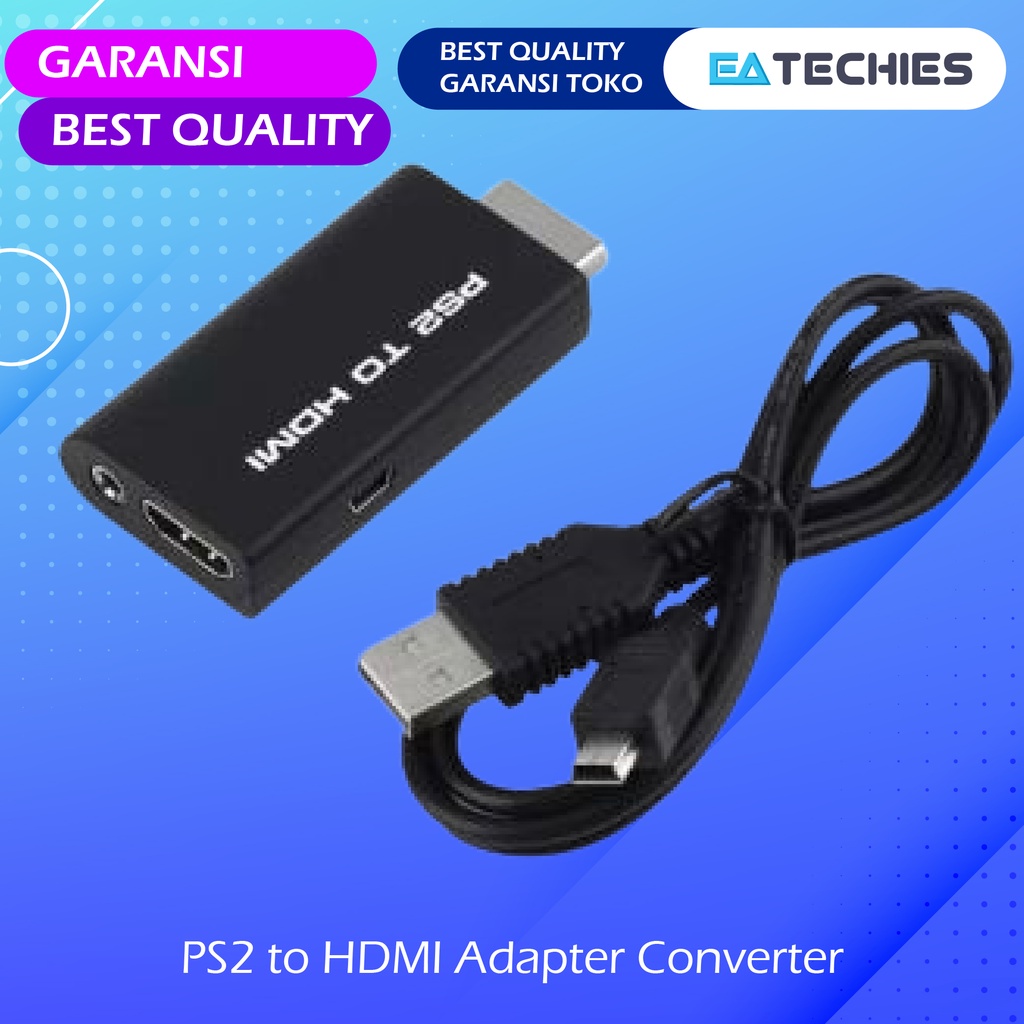 Jual PS2 to HDMI Audio Video AV Adapter Converter 3.5mm Audio Output TV ...