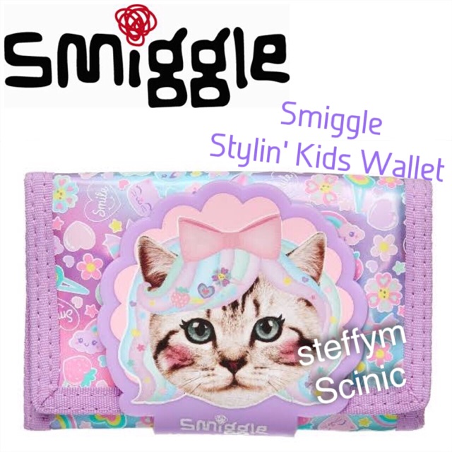 Jual Smiggle Stylin Kids Wallet Pink Dog Violet Cat Dompet Anak ...