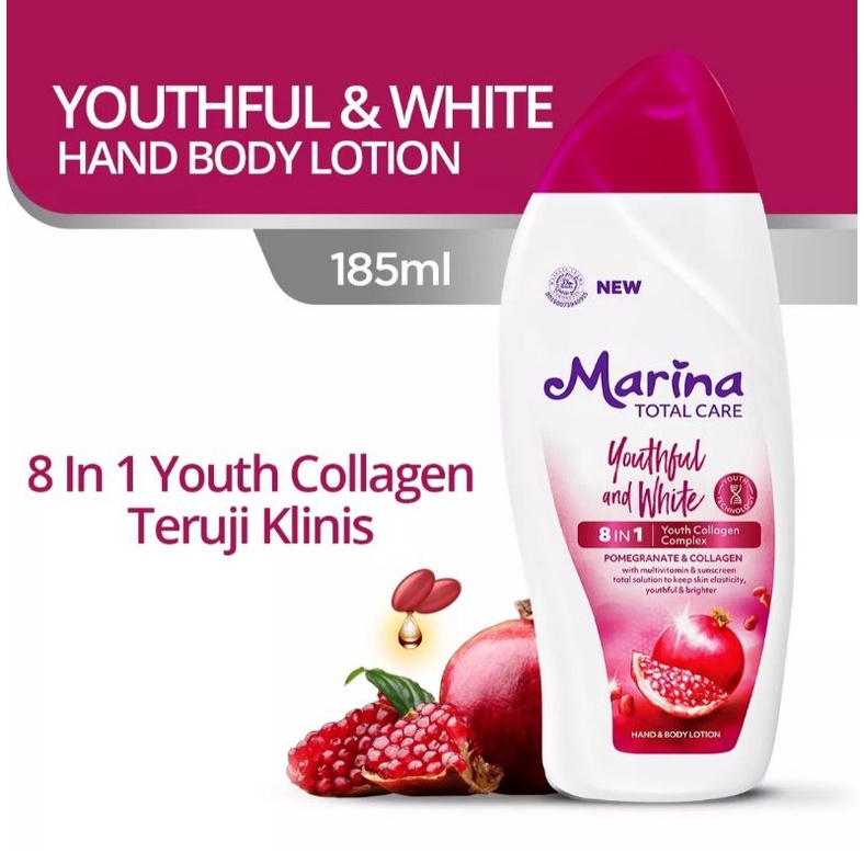 Jual MARINA Hand & Body Lotion Total Care Youthful & White 185ml ...