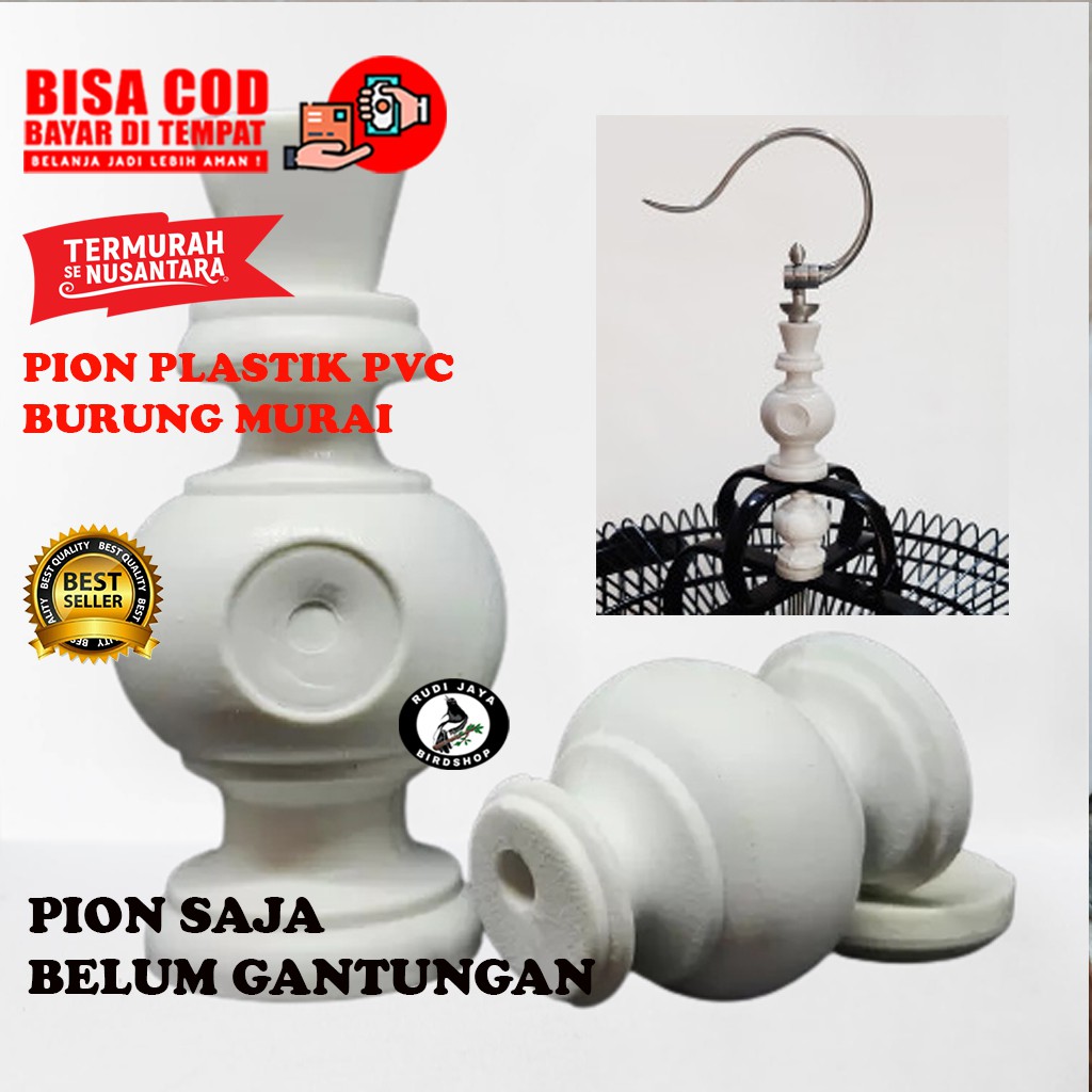 Jual PION PLASTIK PUTIH PVC MURAI NON MERK UNTUK PION SANGKAR BULAT ...