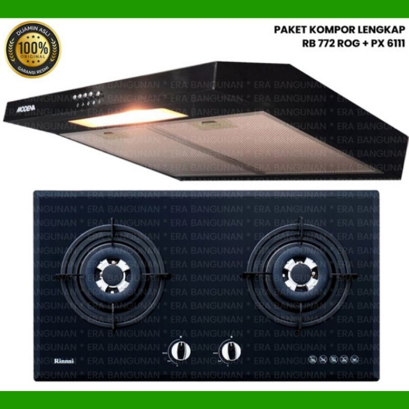 Jual Paket Kompor RINNAI RB 772 ROG + Cooker Hood Modena PX 6111 | Shopee Indonesia