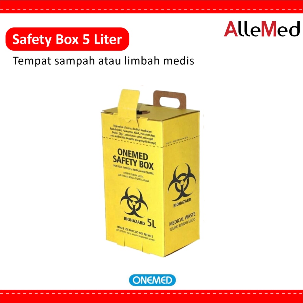 Jual OneMed Safety Box 5 Liter Tempat Sampah Medis | Shopee Indonesia