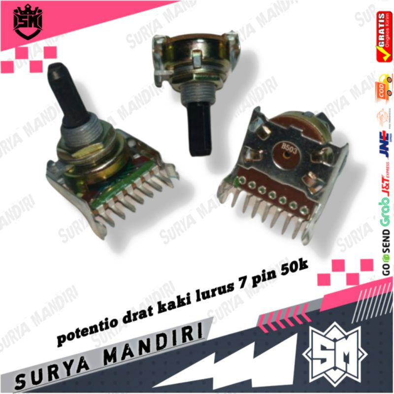 Jual Potensio Putar Potensio Drat 7 pin Kaki Lurus 50k | Shopee Indonesia