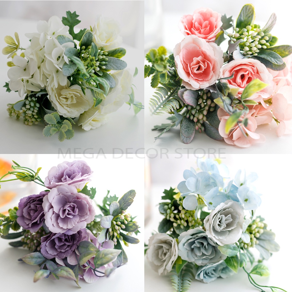 Jual B4 SENBEI ROSE BUNGA ARTIFICIAL BOUQUET BUNGA DEKORASI BUNGA HIAS ...
