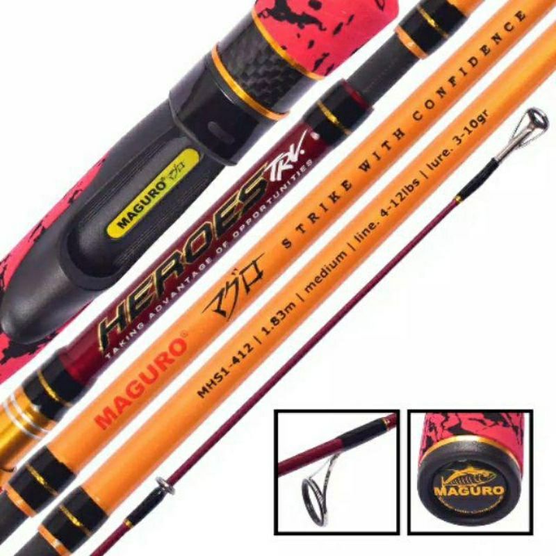 Jual Joran Travell Rod Maguro HEROES | Spinning | Sambung 4 | Casting ...