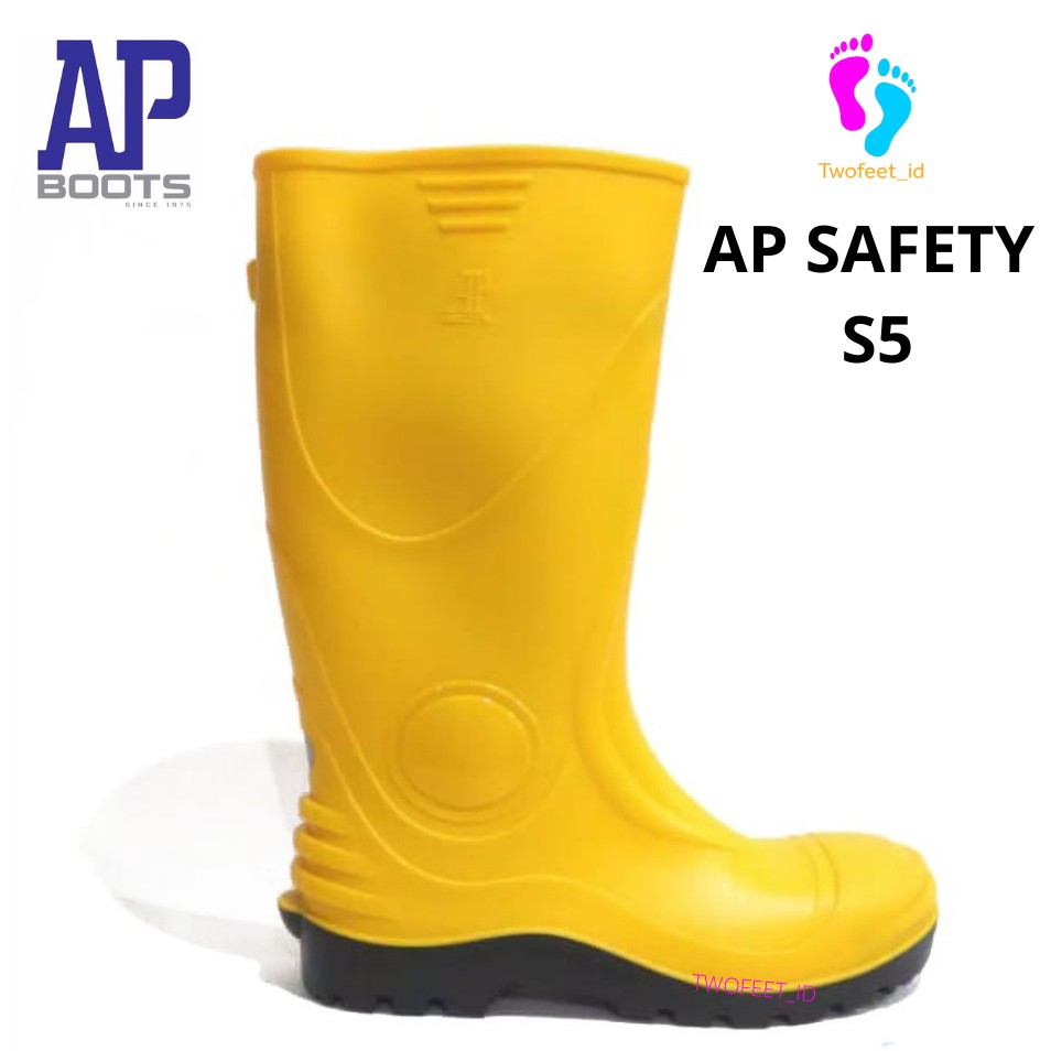 Jual AP SAFETY S5 39-46 YELLOW & BLACK - SEPATU BOOT SAFETY KARET - AP ...