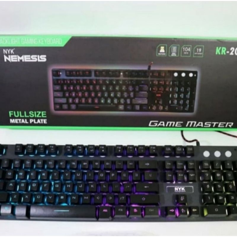Jual NYK KEYBOARD GAMING KR-301 PRO RGB UNDERGLOE SIZE METAL PLATE ...