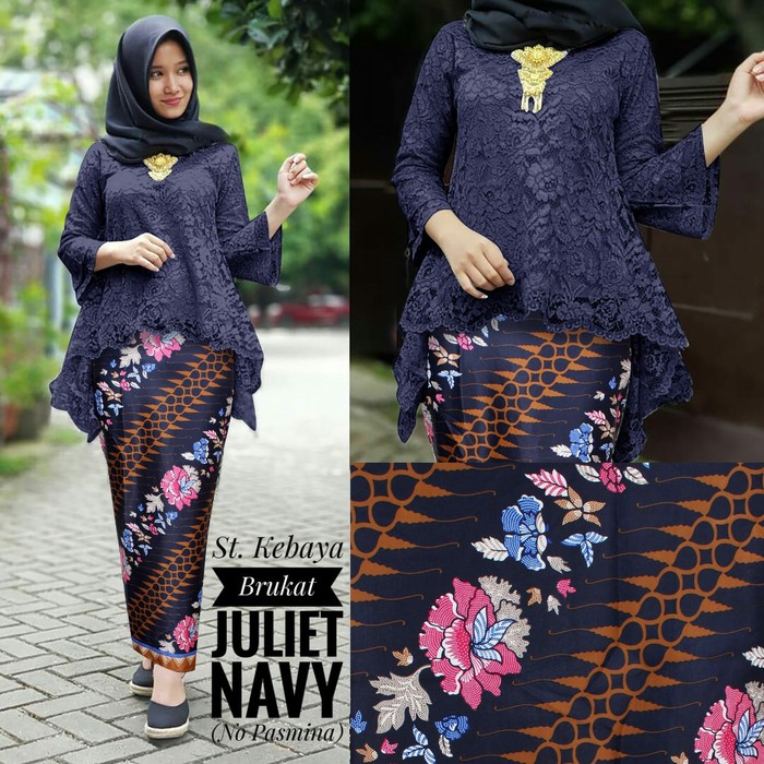 Jual Promo Kebaya Brukat Bianca Juliet dengan rok span instant ...