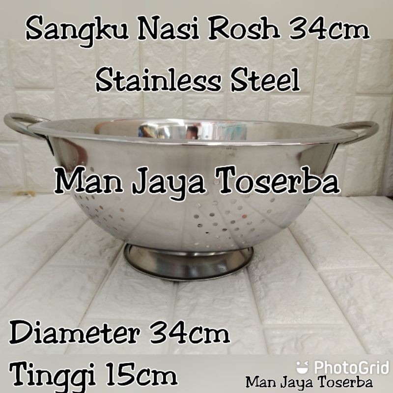 Jual Sangku Nasi Rosh Stainless Steel 34cm / Sangku Nasi Stainles 34cm ...