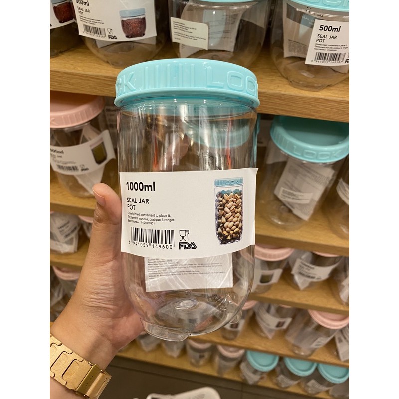 Jual MINISO SEAL JAR POT ( TEMPAT PENYIMPAN MAKANAN) | Shopee Indonesia