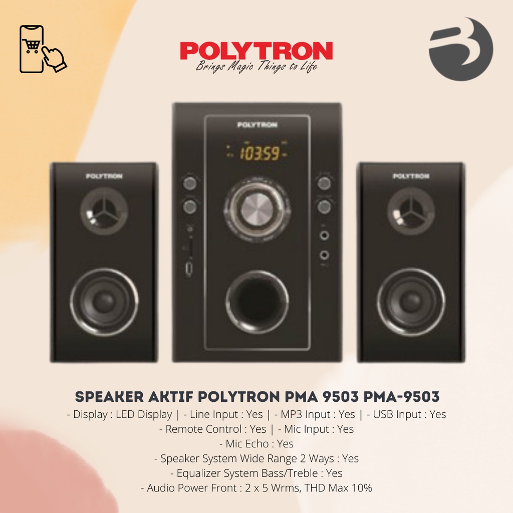 Jual SPEAKER AKTIF POLYTRON PMA 9503 PMA-9503 | Shopee Indonesia