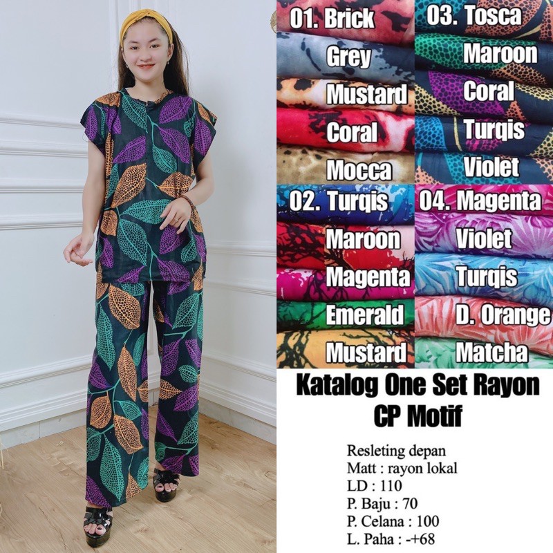Jual Setelan Rayon Cp Rayon Motif One Set Rayon | Shopee Indonesia