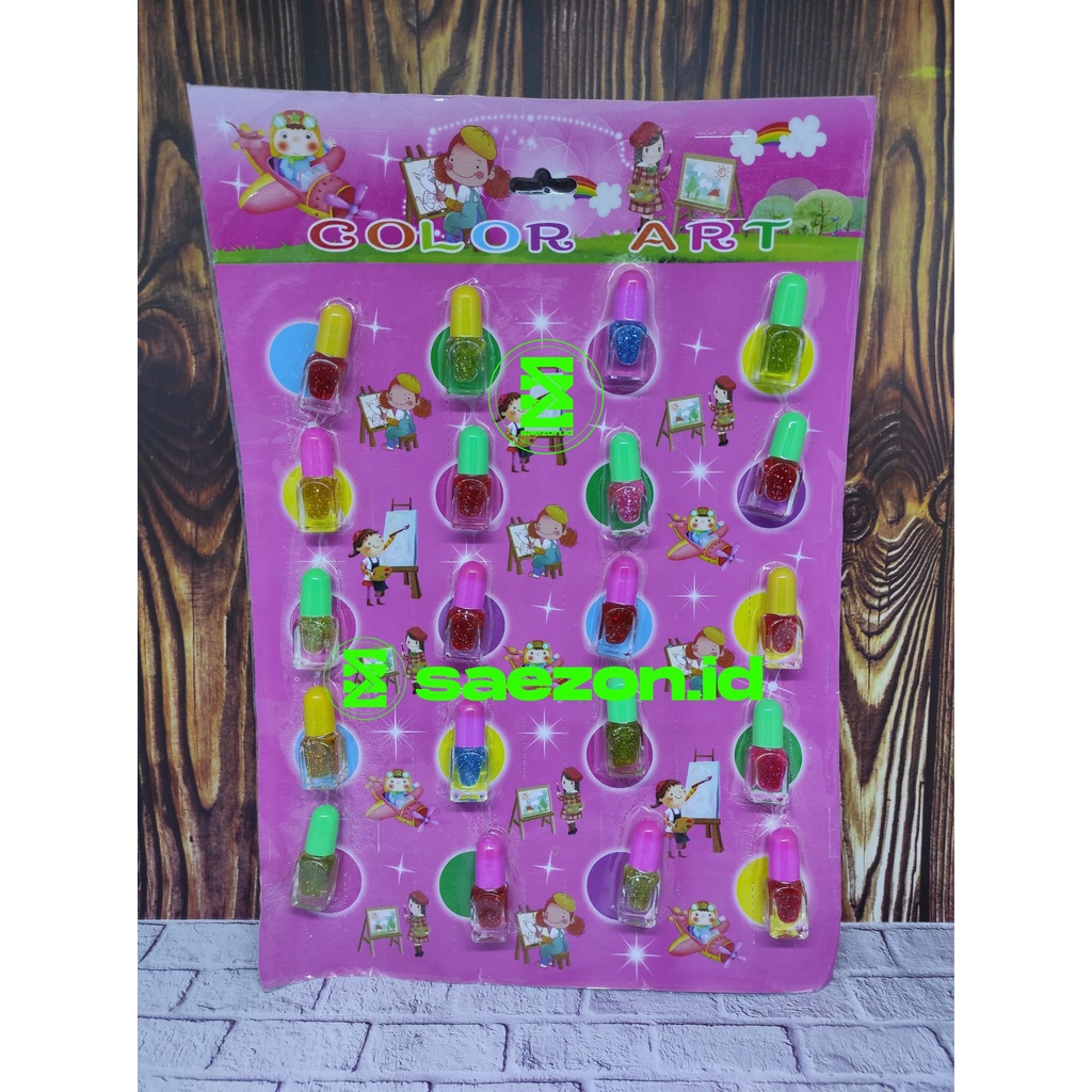 Jual 1 LEMBAR 20 PCS MAINAN KUTEK ANAK MINI WARNA WARNI / CAT KUKU ANAK ...