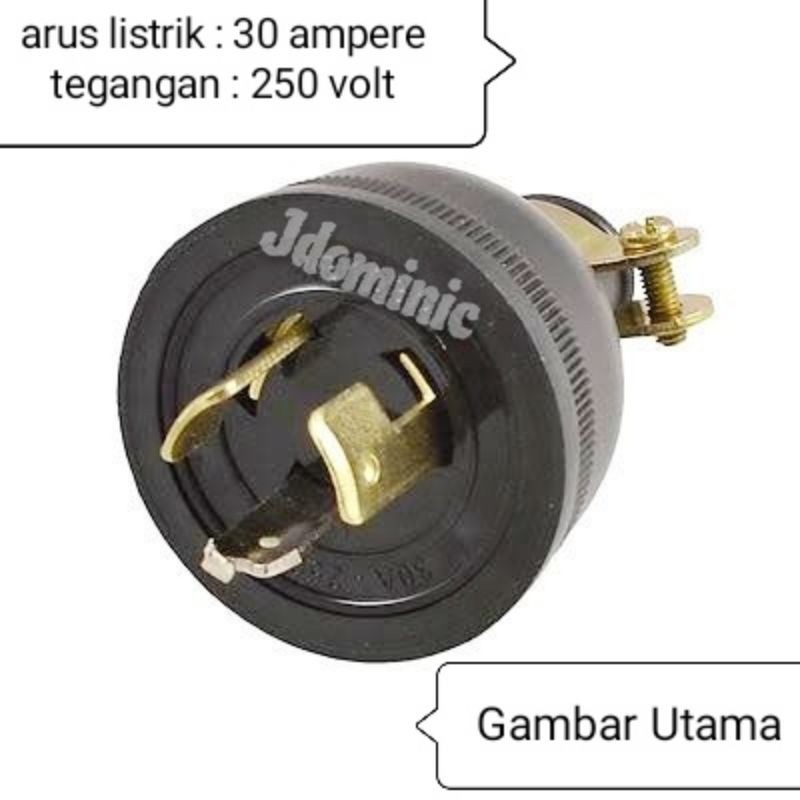 Jual Steker genset listrik colokan kaki tiga - AC plug locking ...