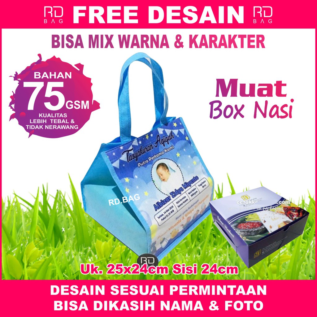 Jual Tas Berkat / Muat Box Nasi Ukuran 22x22cm | Shopee Indonesia
