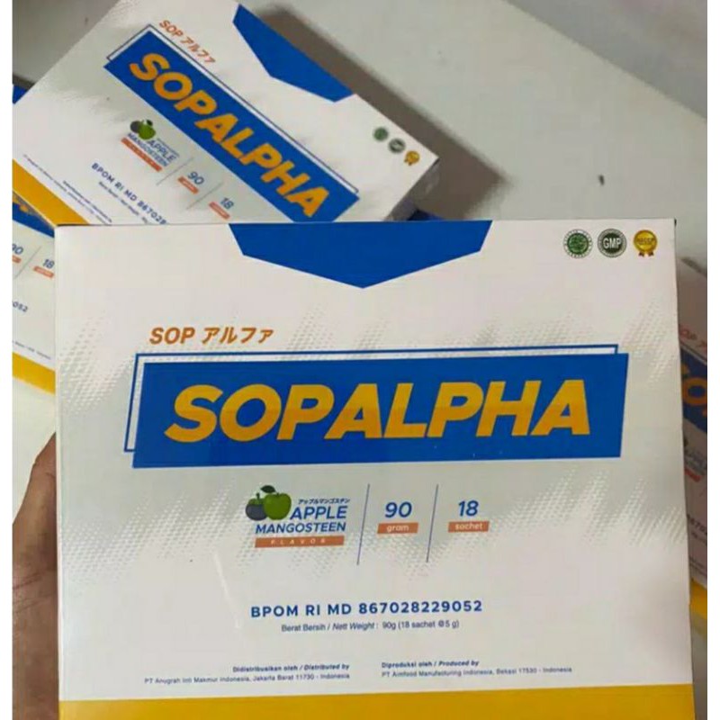 Jual SOP ALPHA immune booster, 1 box isi 18 sachet, Original , BPOM dan ...