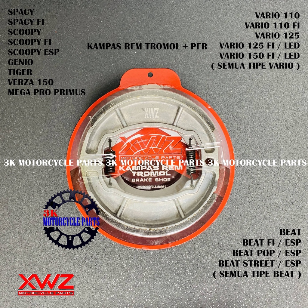 Jual KAMPAS REM BELAKANG TROMOL PIRODO VARIO 110 125 150 BEAT ESP FI ...