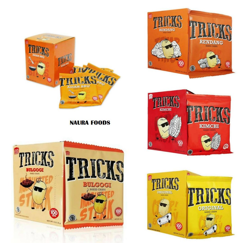 Jual TRICKS BISKUIT KENTANG POTATO BAKED CHIPS 10 PCS X 20GR | Shopee ...