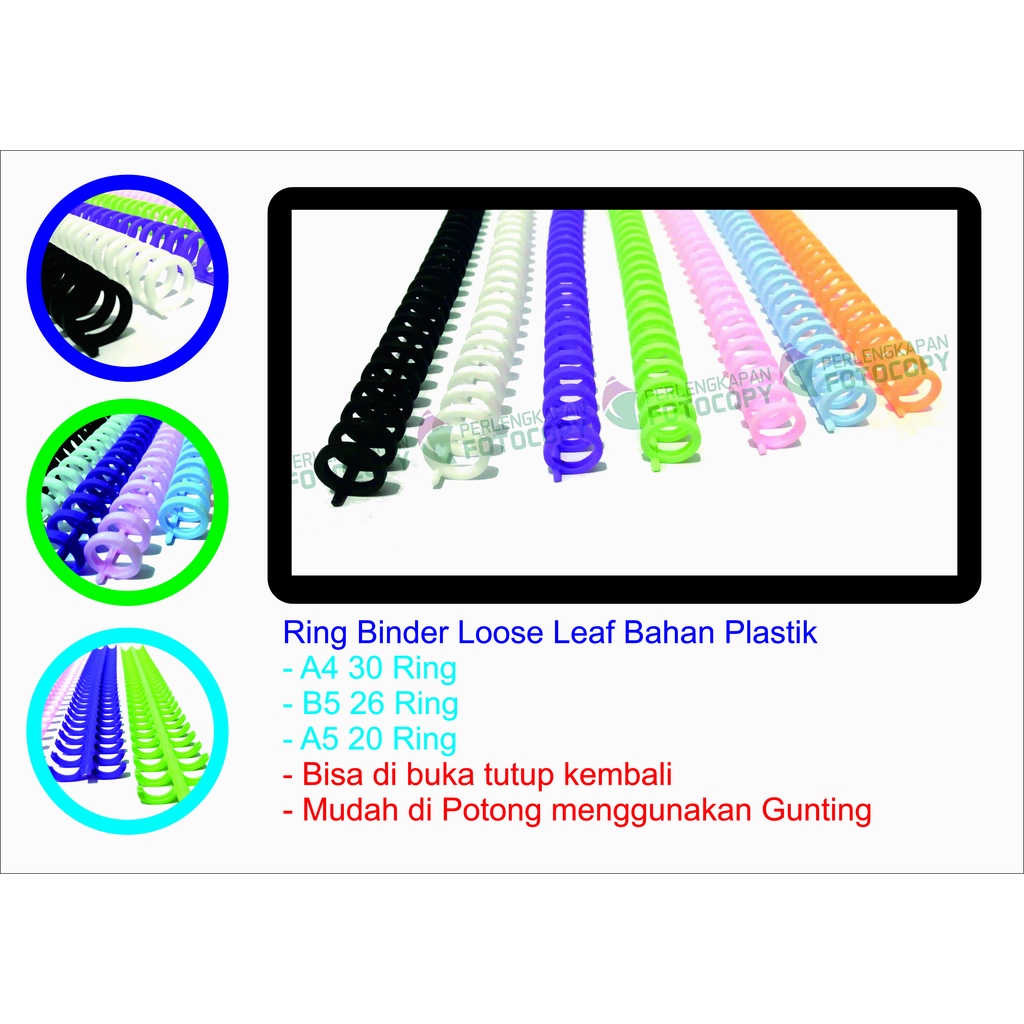 Jual Ring Binder Loose Leaf ECERAN 30 Holes Ukuran A5 A4 B5 harga 1 pcs ...