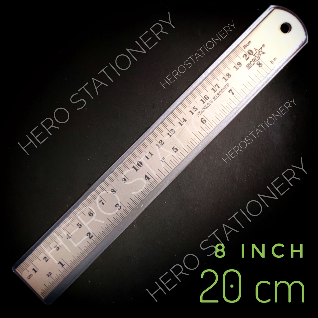 Jual Stainless steel metal ruler penggaris besi 20 cm | Shopee Indonesia