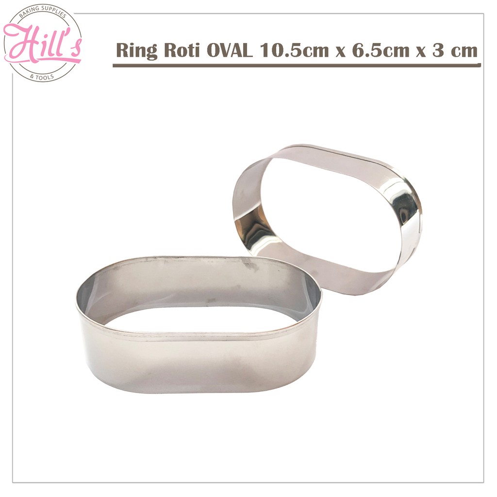 Jual RING ROTI OVAL / RING CUTTER STAINLESS / CETAKAN ROTI OVAL 10.5 CM ...
