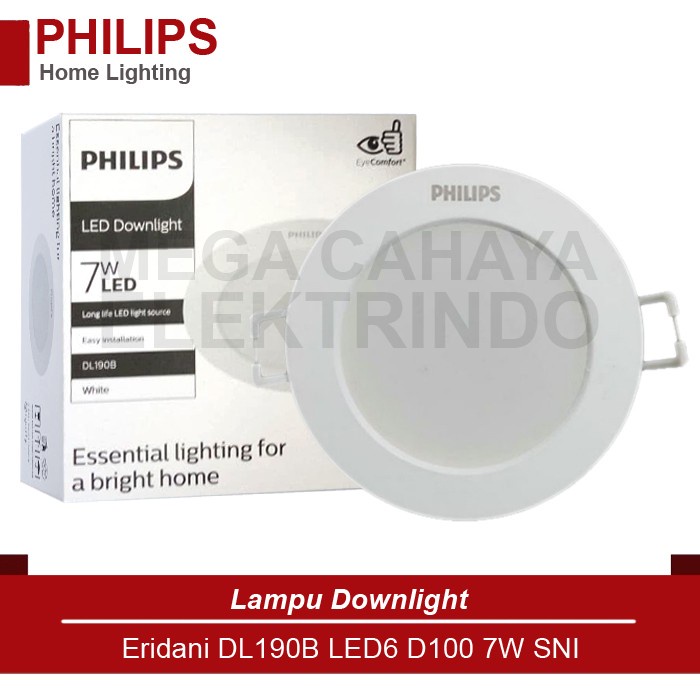 Jual PHILIPS Eridani DL190B LED6 D100 7W SNI 4" LED Downlight | Shopee ...