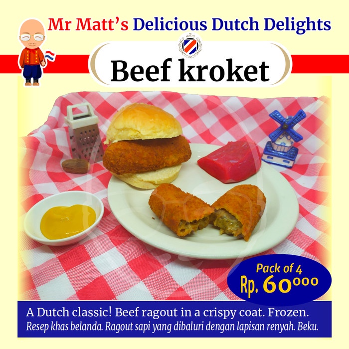 Jual Kroket (Beef croquette, kroket sapi) deep frozen snack (Pack of 4 ...