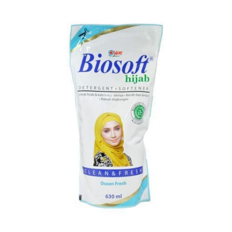 Jual Yuri Biosoft Hijab Detergent Softener Ocean Fresh 630ml | Shopee Indonesia