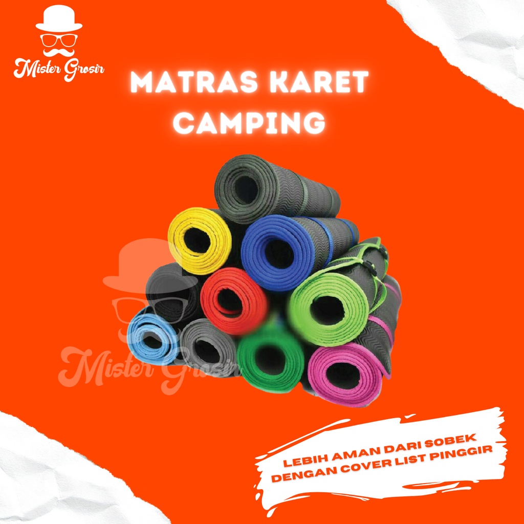 Jual Matras Hiking Matras Camping Hitam Gulung Bahan Spon Karet 3 mm ...